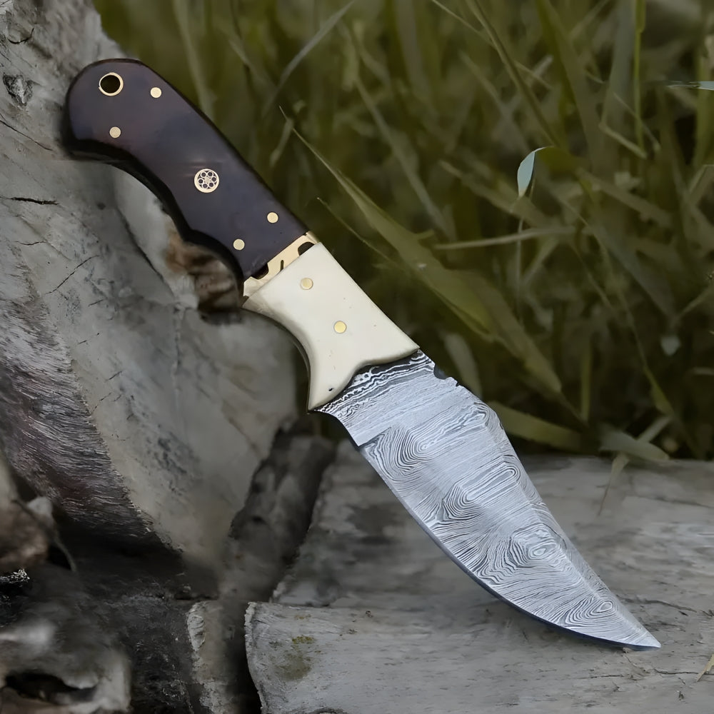 Johnny Appleseed Blade - 10” Damascus Steel Full Tang Hunting Knife ...