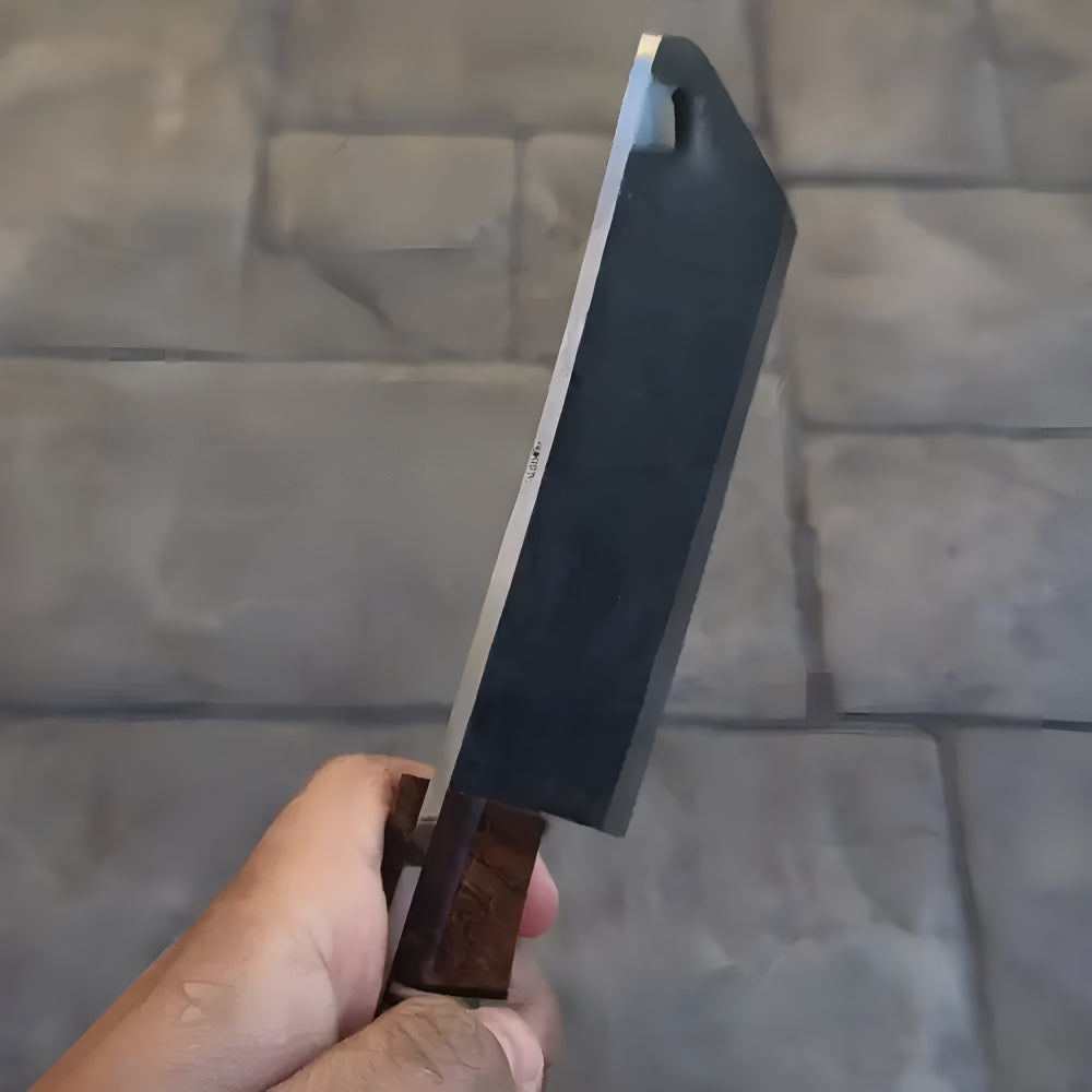 Eternal Essence Cleaver: 10" Chef Cleaver Knife with Bone & Wood Handl ...