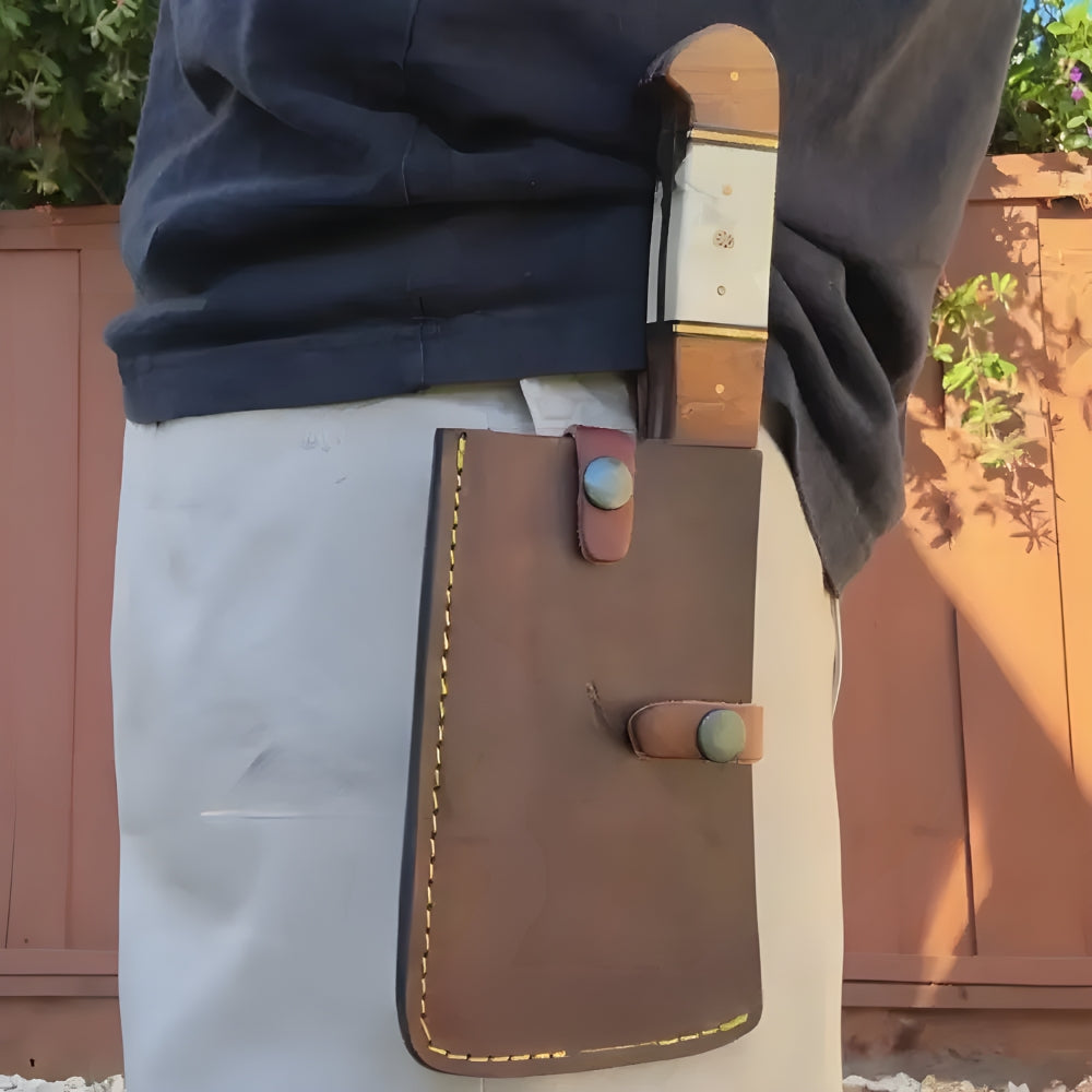 Eternal Essence Cleaver: 10" Chef Cleaver Knife with Bone & Wood Handl ...