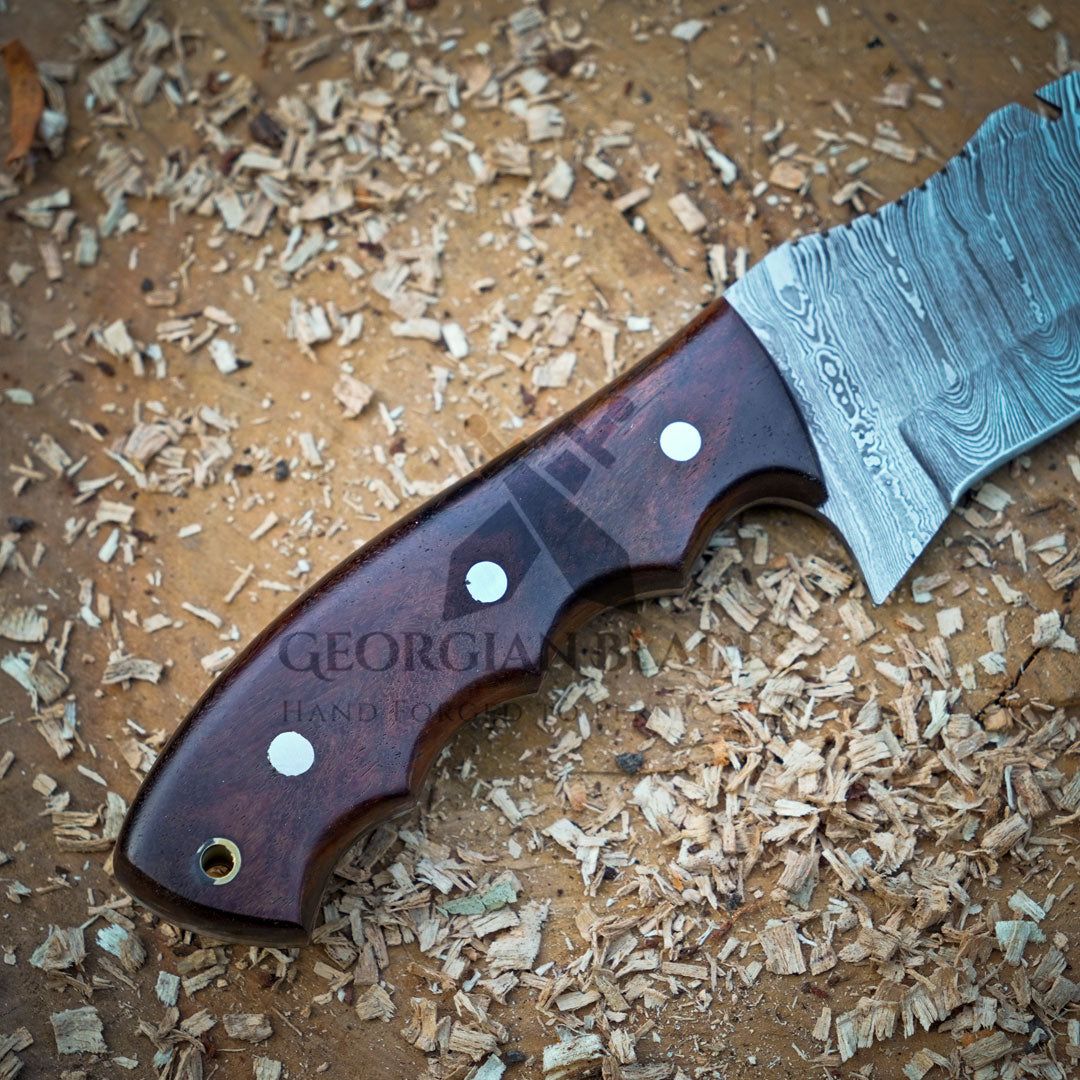 Mystic Mirage Tracker Knife - Hand Forged Damascus Steel Hunting Track ...