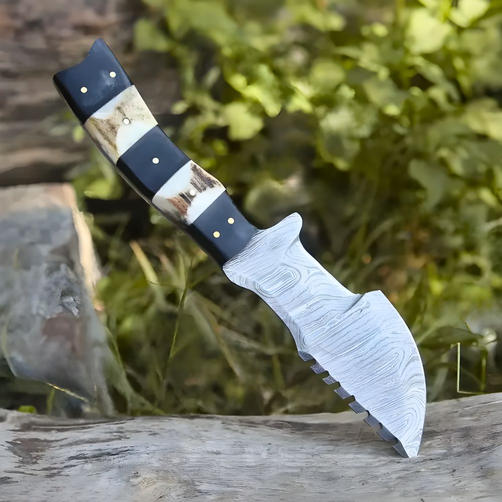 Trekker's Edge: HAND FORGED DAMASCUS Steel Hunting BUSHCRAFT SURVIVAL ...