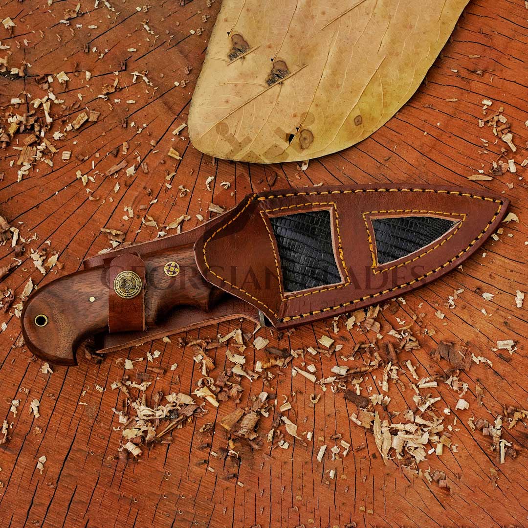 Onyx Seeker - 10.5 inch Hidden Tang Damascus Steel Hunting Knife ...