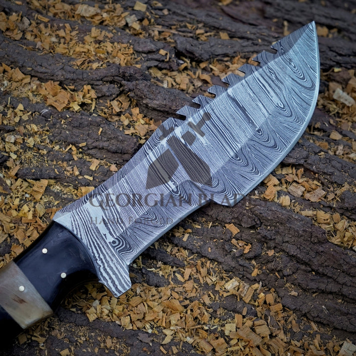 Trekker's Edge: HAND FORGED DAMASCUS Steel Hunting BUSHCRAFT SURVIVAL ...