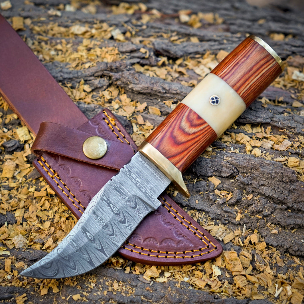 Bone Handle Hunting Knife | Custom Bone Handle Hunting Knife for Sale ...