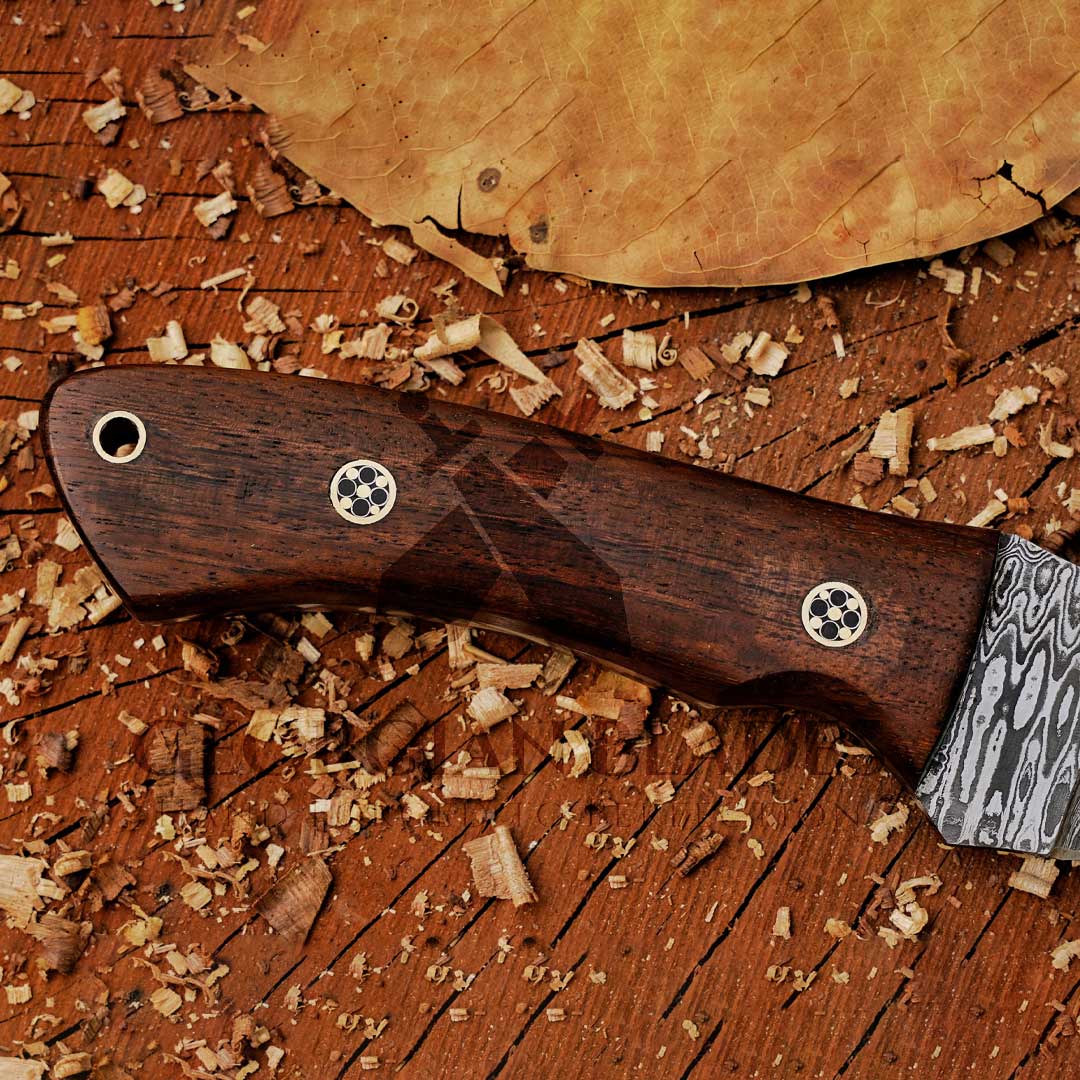 Razorwind - 11" Full Tang Hand Forged Damascus Hunting Knives with Wal ...