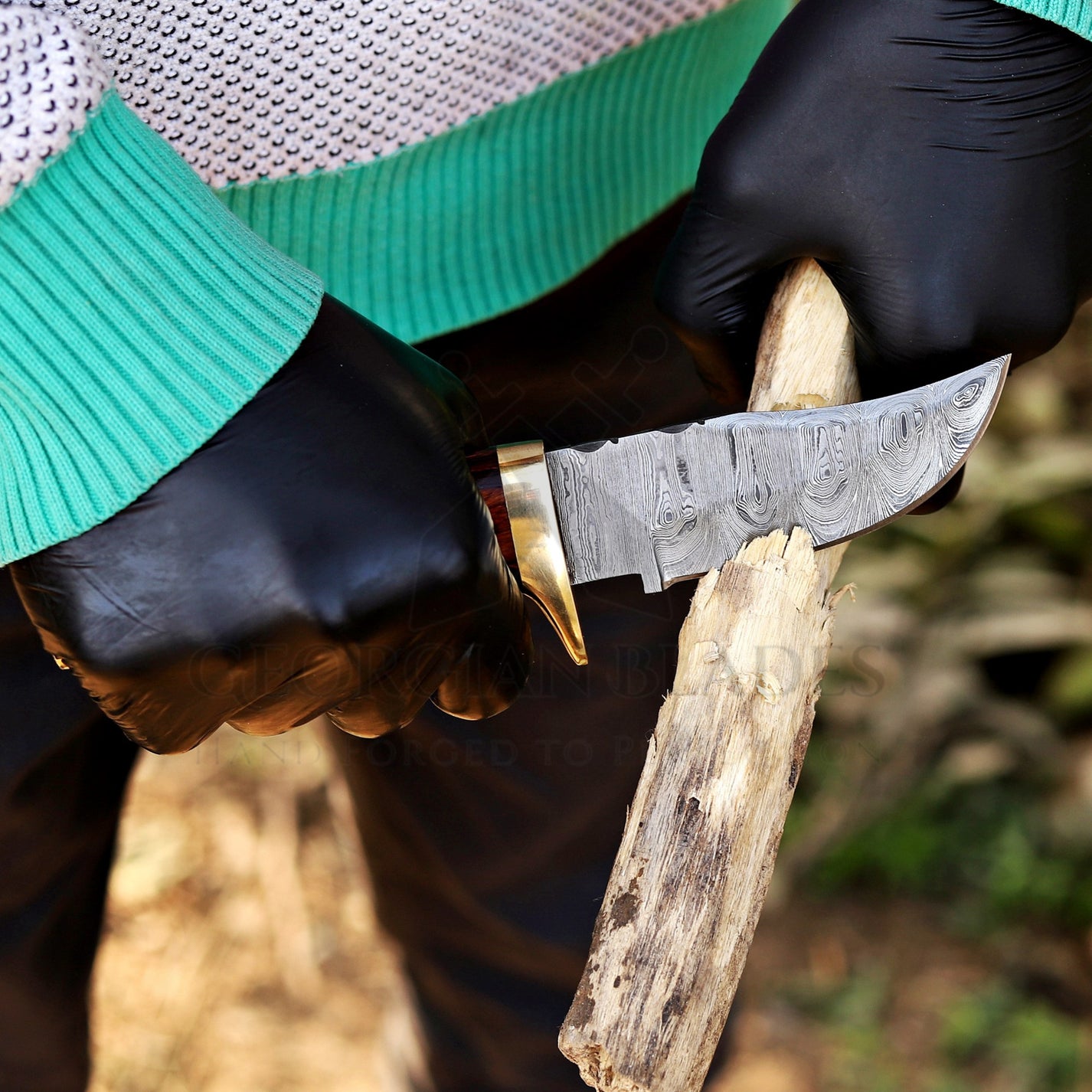 Mike Fink Skinner - Custom Hand Forged Damascus Steel Hunting Knife ...