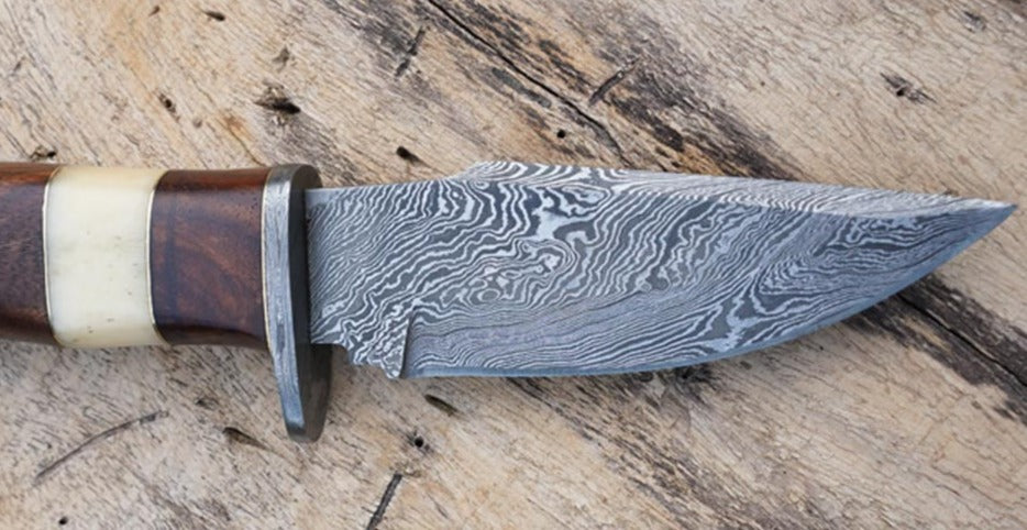 Handmade Drop Point Hunting Knife with Rosewood Handle | Georgian Blades
