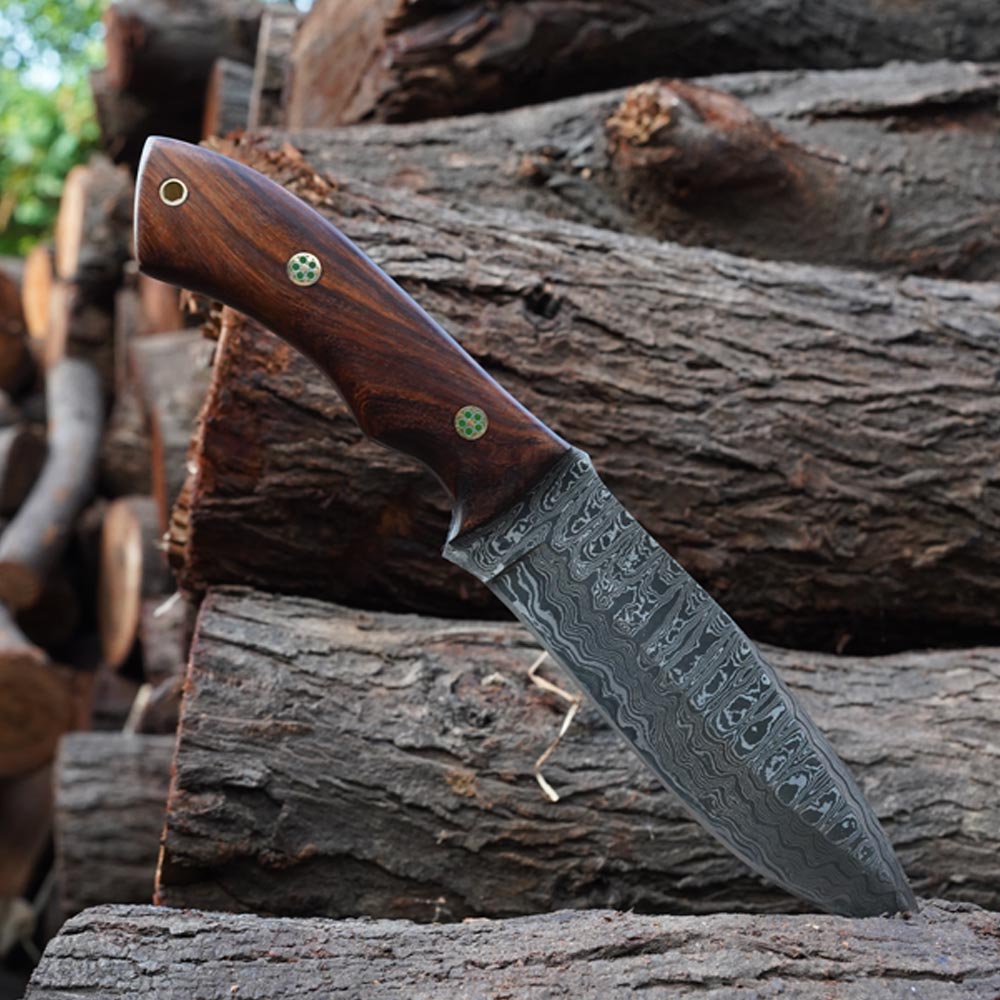 Hand Forged Drop Point Hunting Knife with Leather Sheath | Georgian Blades
