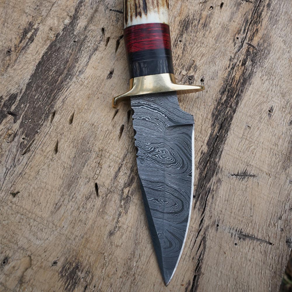 Hand Forged Drop Point Hunting Knife with Stag Horn Handle | Georgian ...