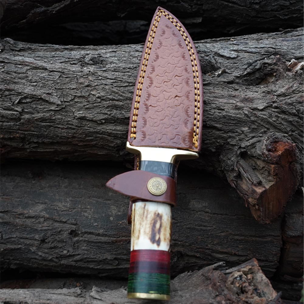 Hand Forged Drop Point Hunting Knife with Stag Horn Handle | Georgian ...