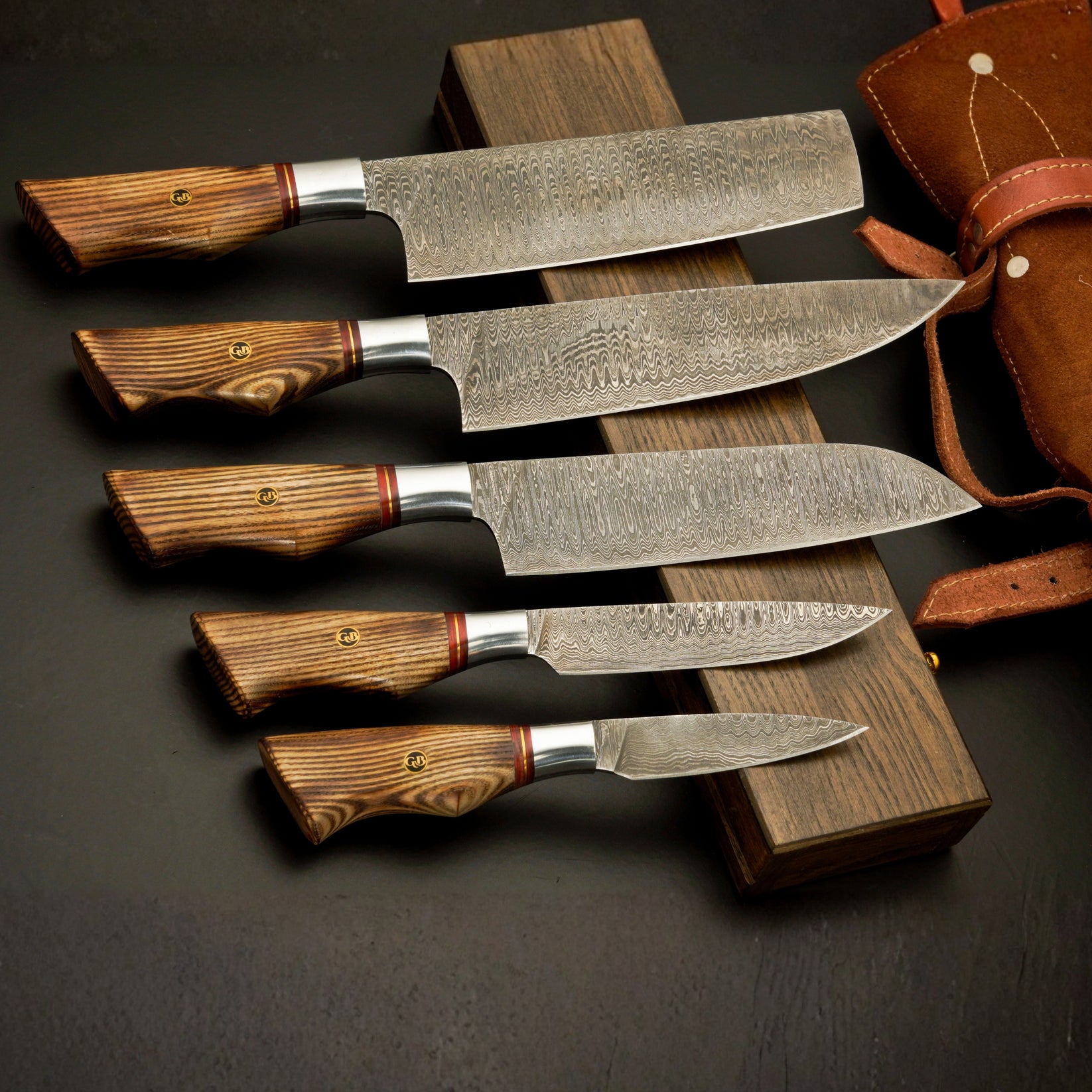 Damascus Heirloom Series - Signature Chef Collection 5 piece handmade ...