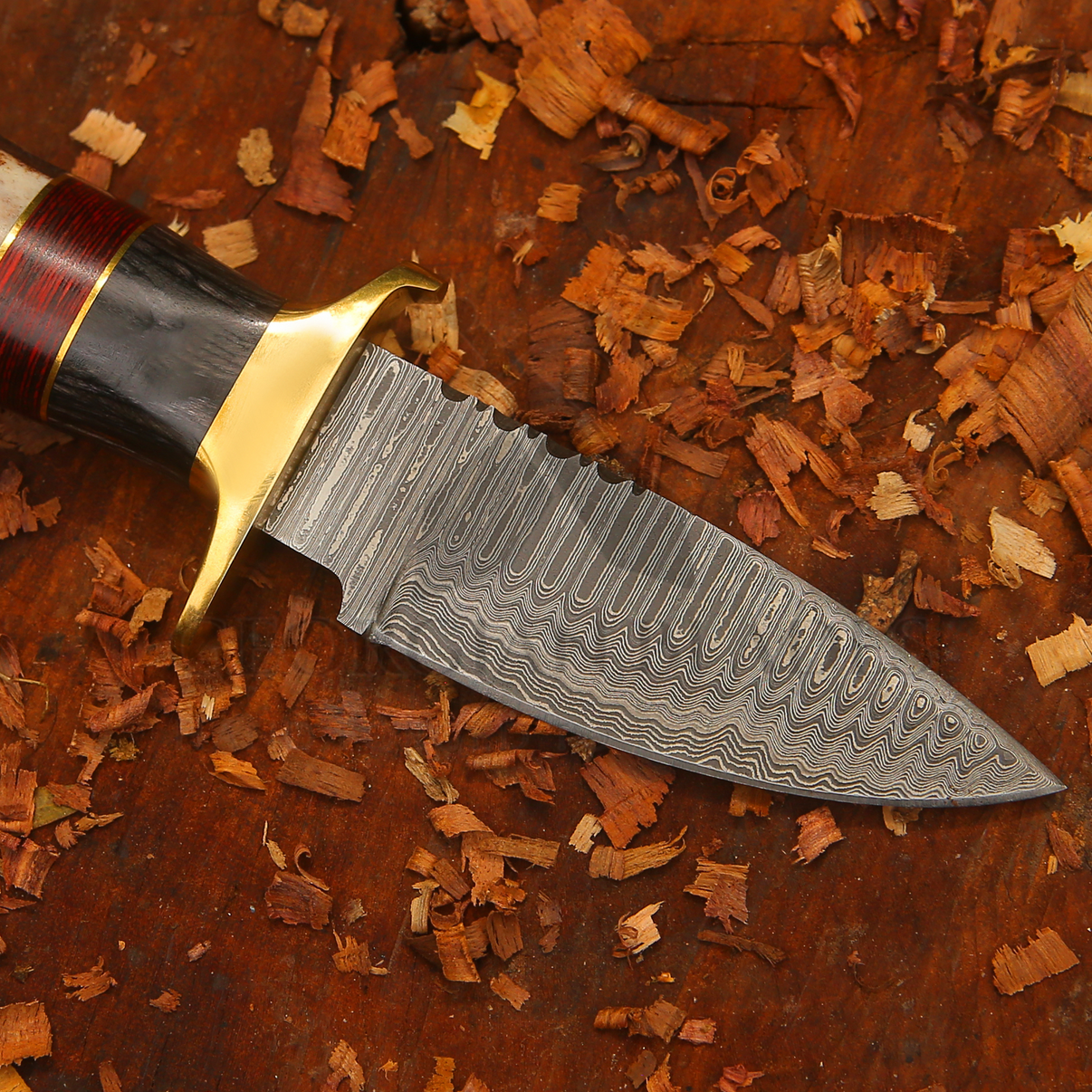 Hand Forged Drop Point Hunting Knife with Stag Horn Handle | Georgian ...